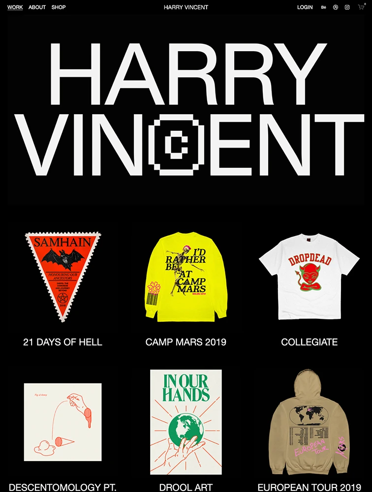 Harry Vincent website design - Lapa Ninja