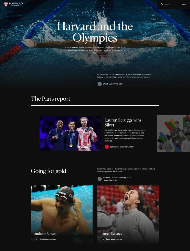 Harvard University website design - Lapa Ninja