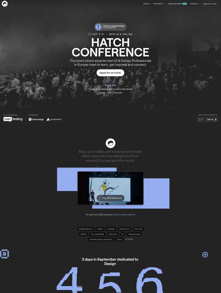 Hatch Conference - Website Showcase | Lapa Ninja