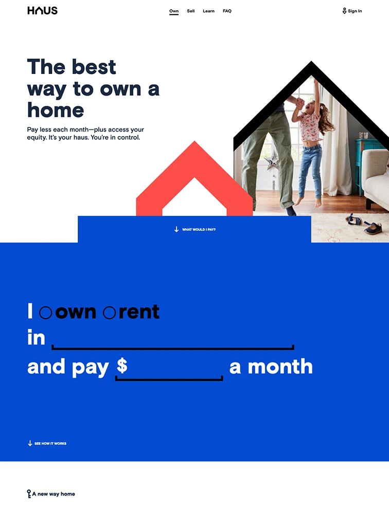 Haus website design - Lapa Ninja