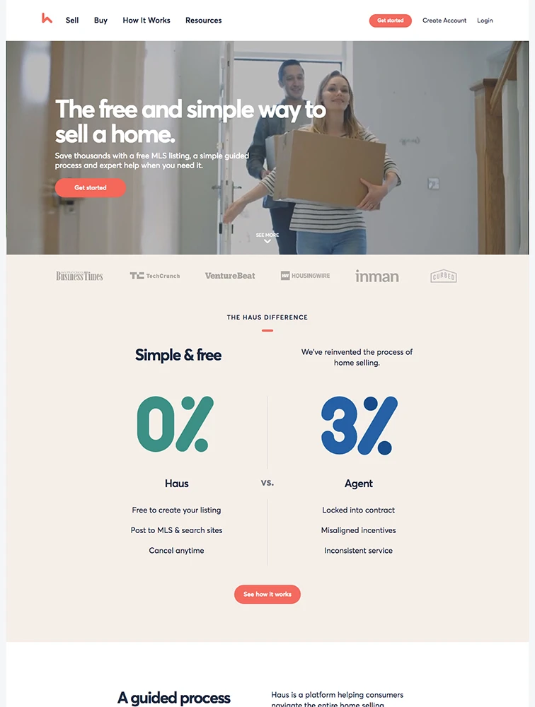 Haus website design - Lapa Ninja