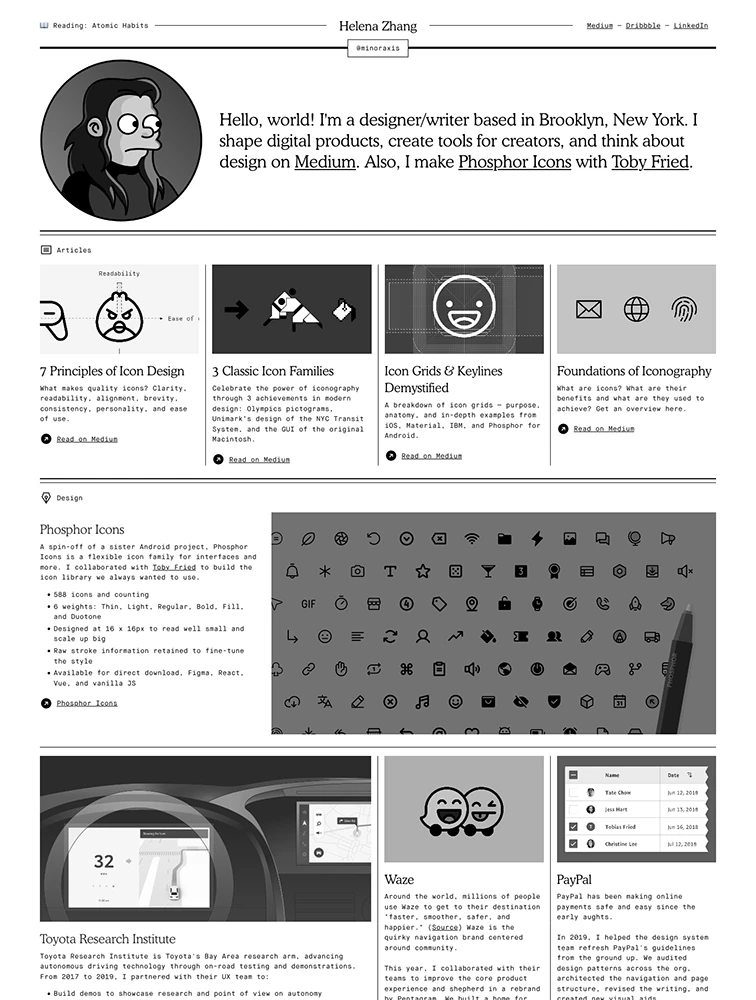 Helena Zhang website design - Lapa Ninja