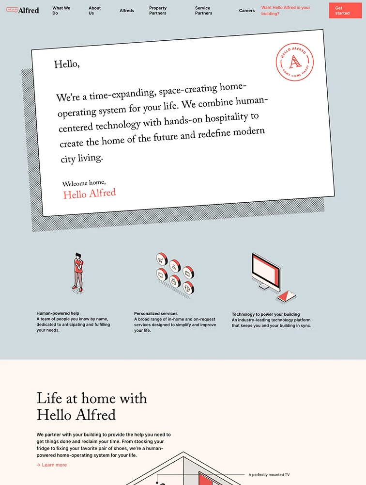 Hello Alfred website design - Lapa Ninja