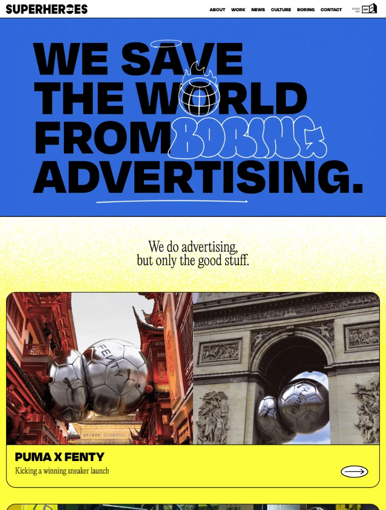 SuperHeroes website design - Lapa Ninja