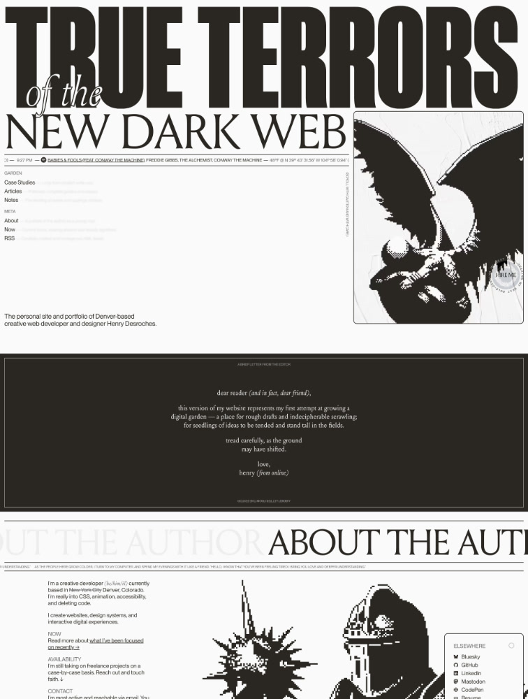 Henry Desroches website design - Lapa Ninja