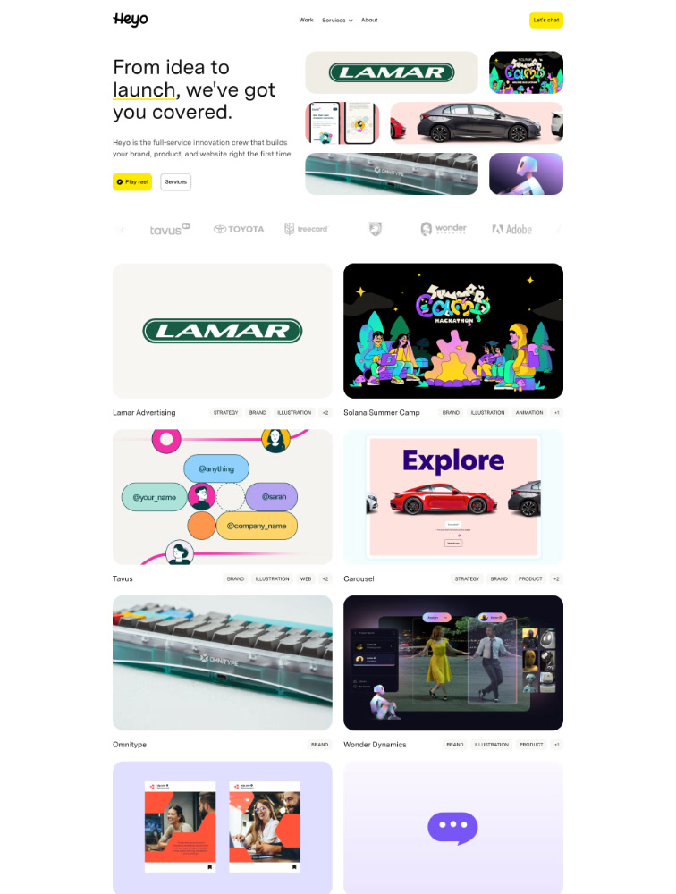 Heyo website design - Lapa Ninja