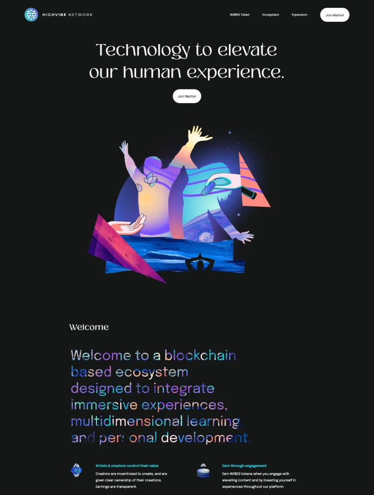 Highvibe Network website design - Lapa Ninja