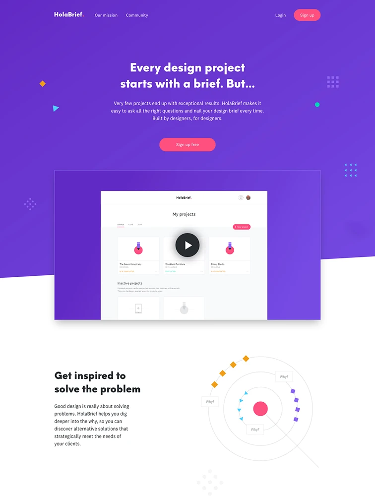 HolaBrief landing page design inspiration - Lapa Ninja