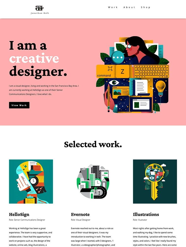 Jonathan Holt website design - Lapa Ninja