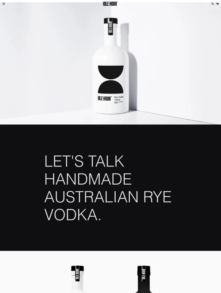 Idle Hour Vodka website design - Lapa Ninja