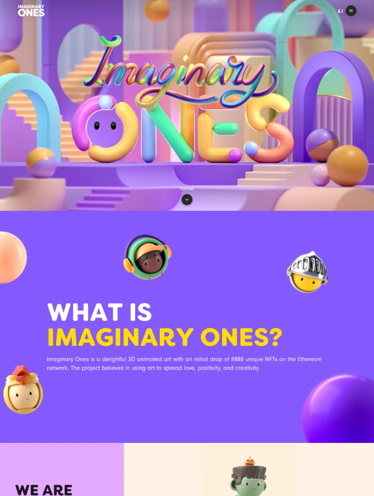Imaginary Ones website design - Lapa Ninja
