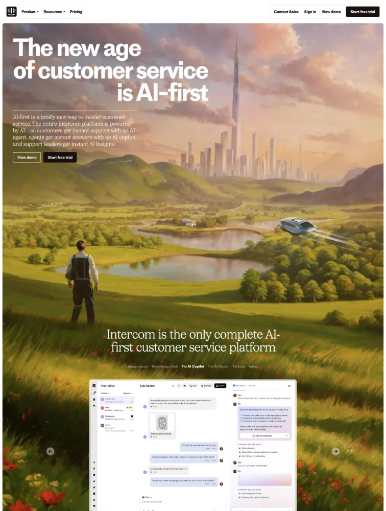 Intercom website design - Lapa Ninja