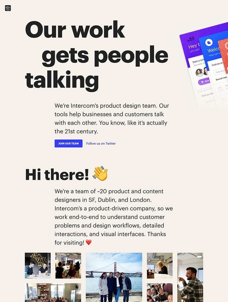 Intercom Design website design - Lapa Ninja
