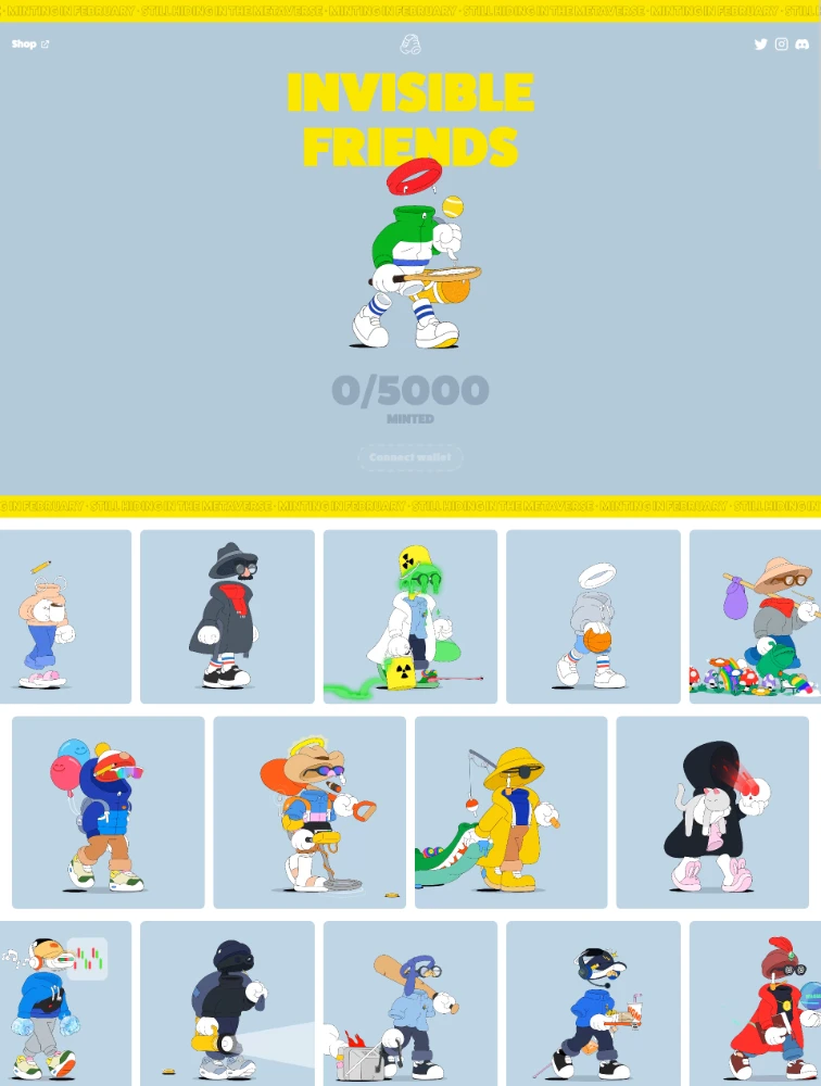 INVISIBLE FRIENDS website design - Lapa Ninja