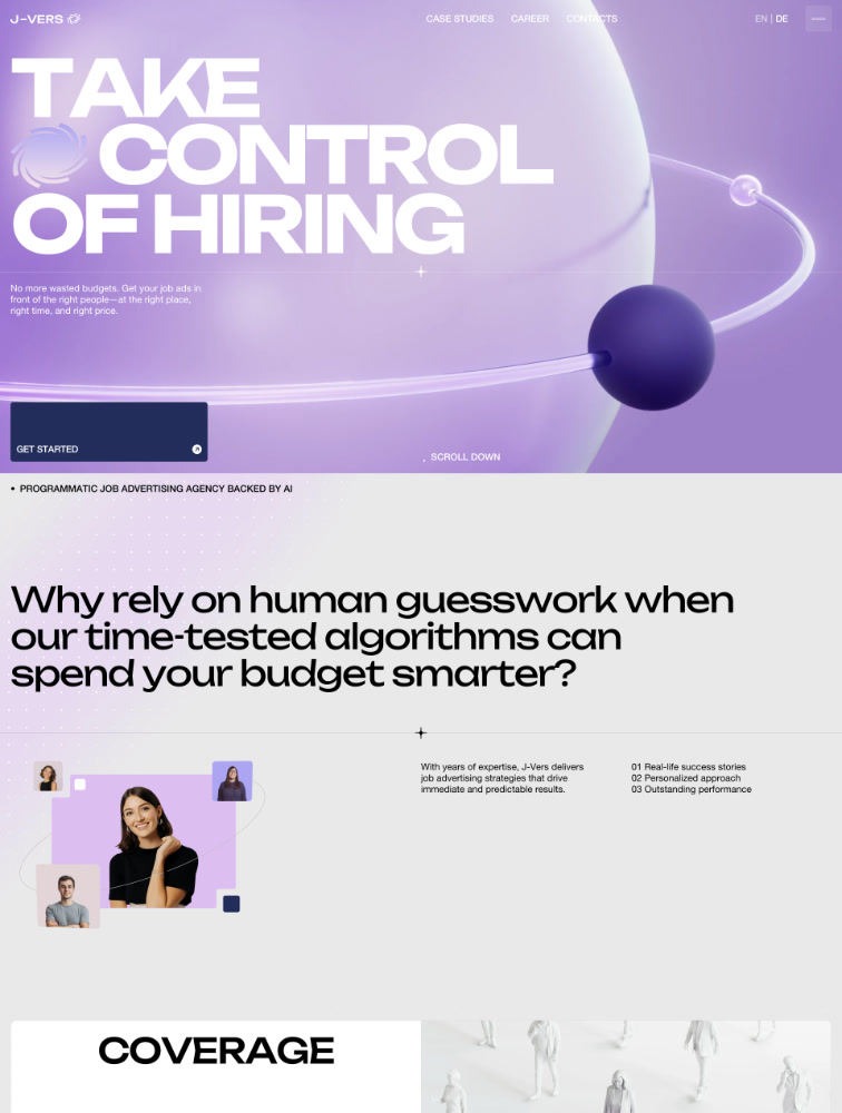 J-Vers website design - Lapa Ninja