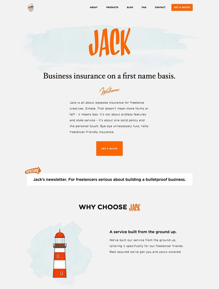 Jack website design - Lapa Ninja