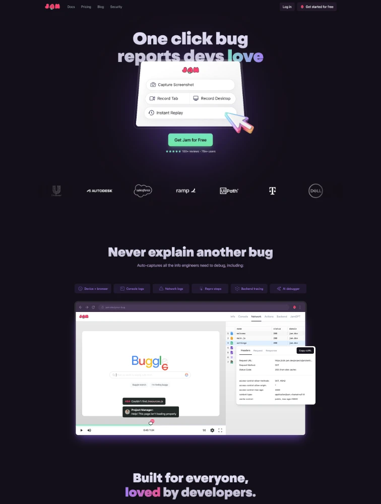 Jam website design - Lapa Ninja