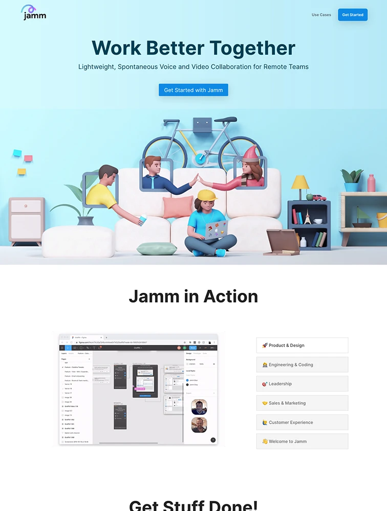 Jamm website design - Lapa Ninja