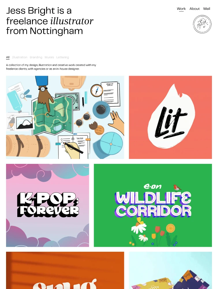 Jess Bright website design - Lapa Ninja