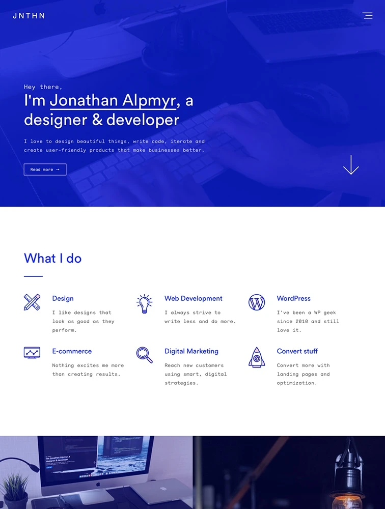 Jonathan Alpmyr Website design - Lapa Ninja