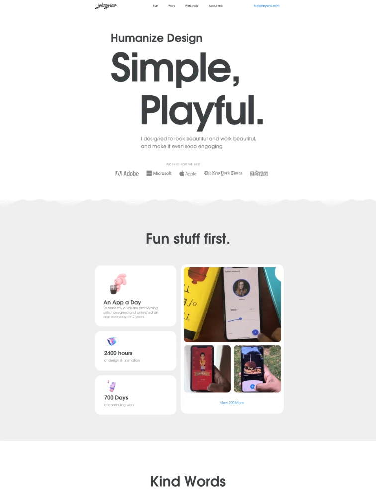 Johnyvino website design - Lapa Ninja