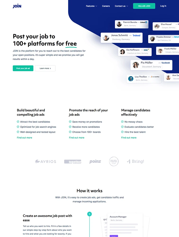 JOIN website design - Lapa Ninja