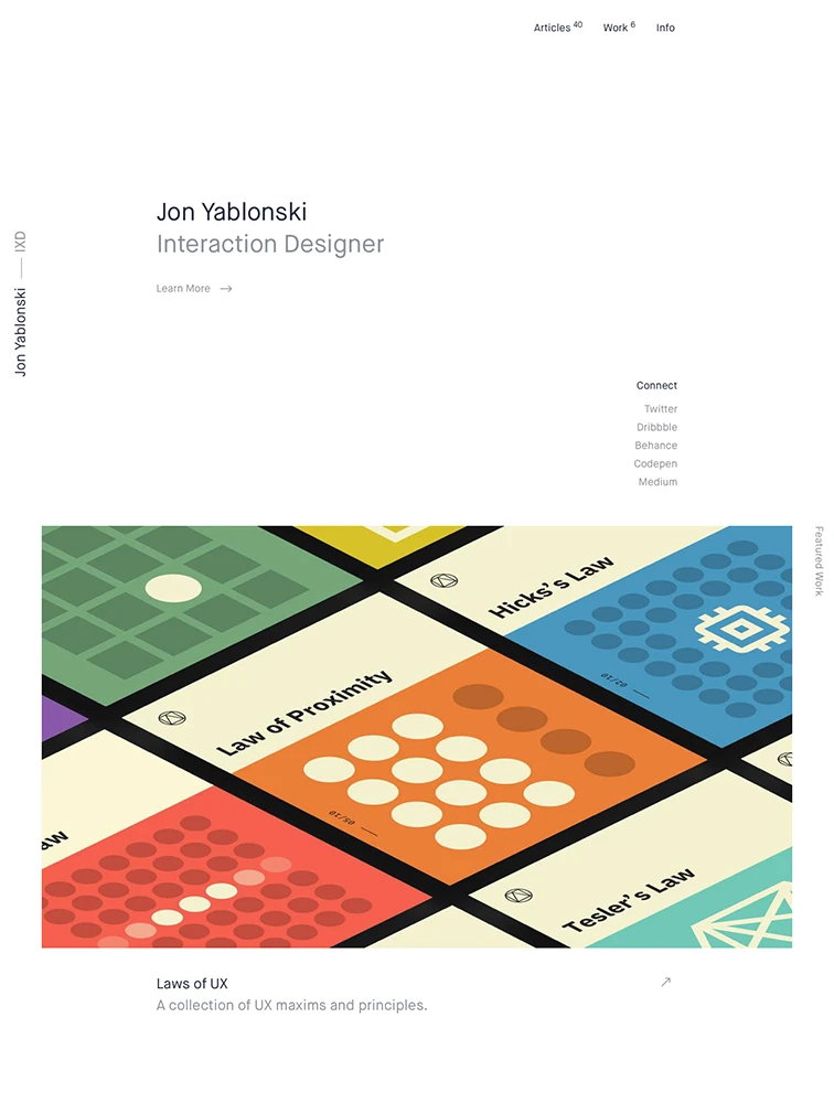 Jon Yablonski website design - Lapa Ninja