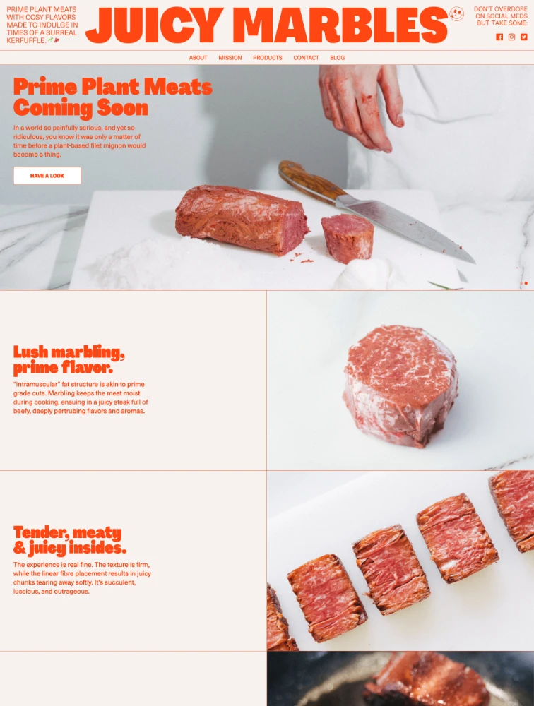 Juicy Marbles website design - Lapa Ninja