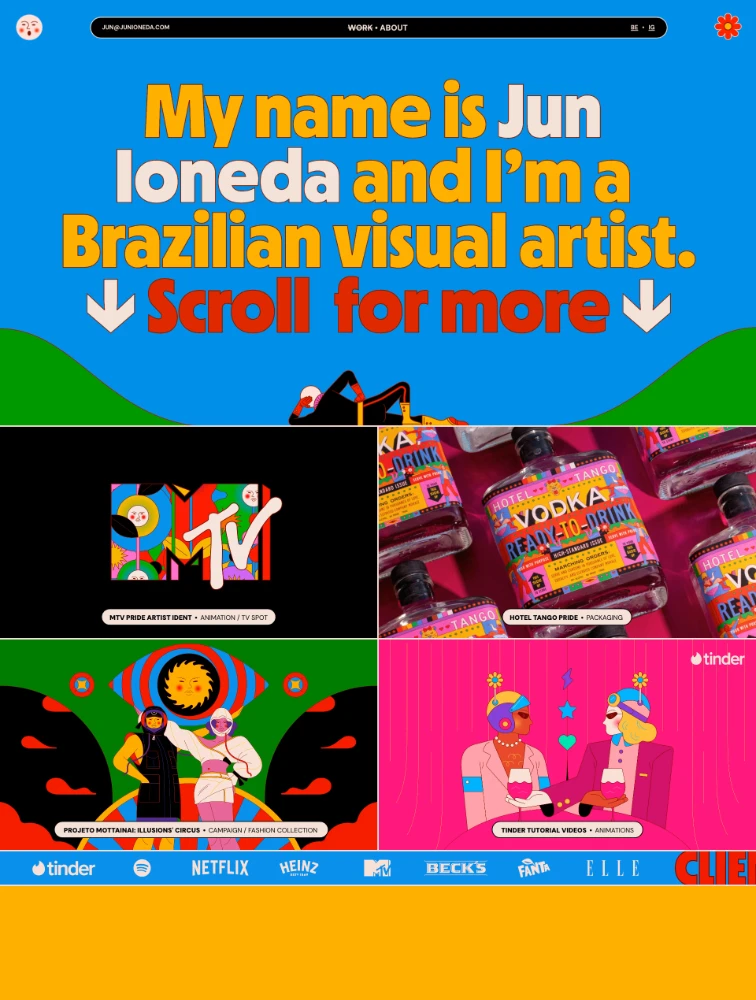 Jun Ioneda website design - Lapa Ninja