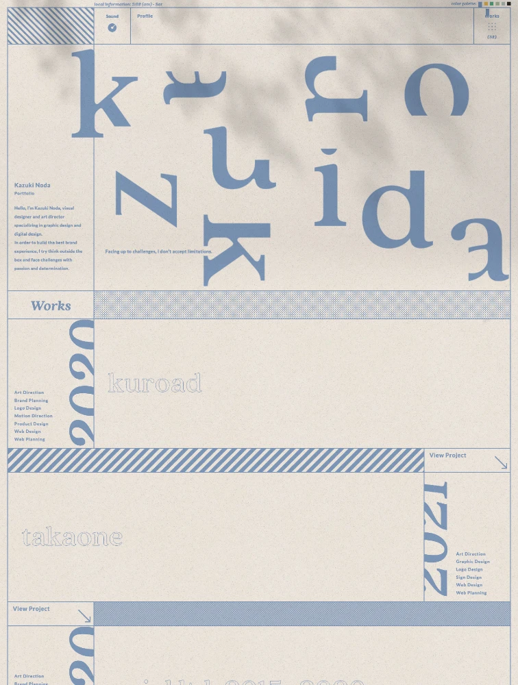 Kazuki Noda website design - Lapa Ninja