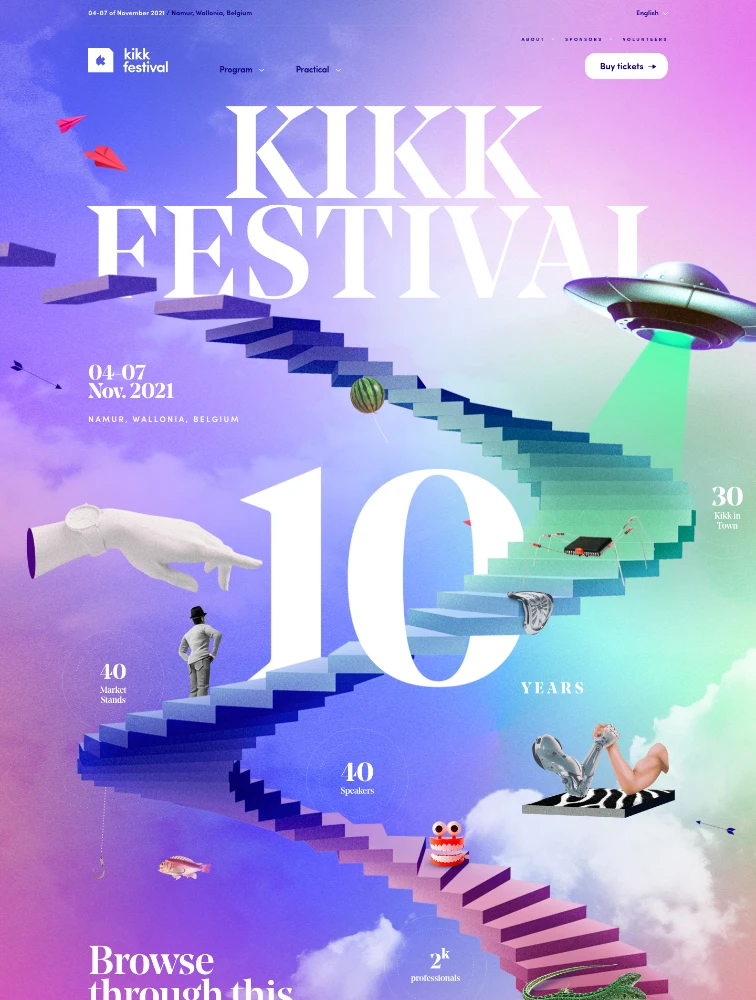 KIKK Festival 2021 website design - Lapa Ninja