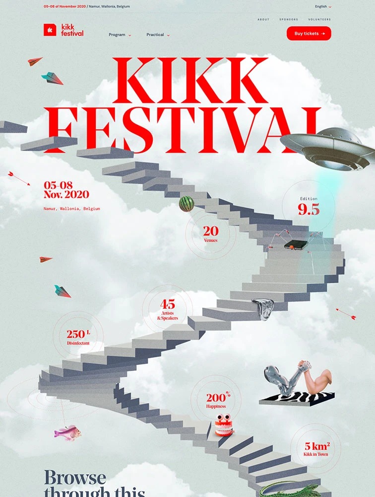 KIKK Festival 2020 website design - Lapa Ninja