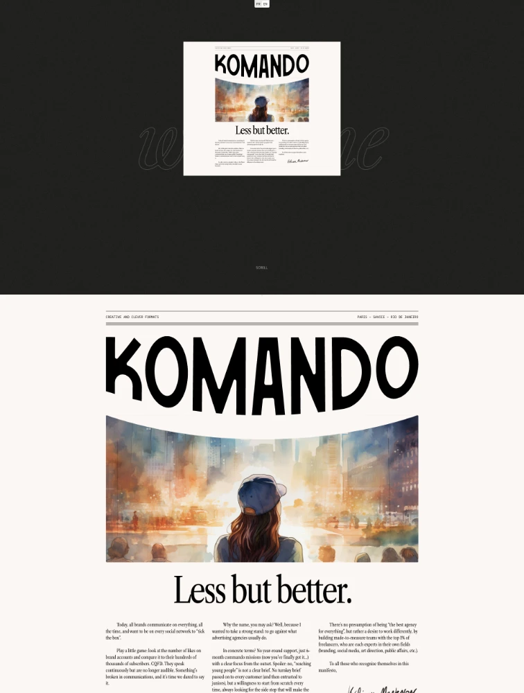 Komando Studio website design - Lapa Ninja