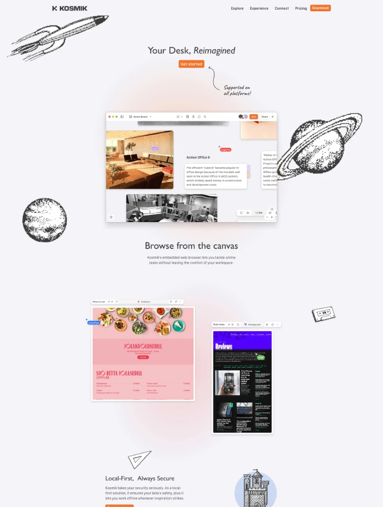 Kosmik website design - Lapa Ninja