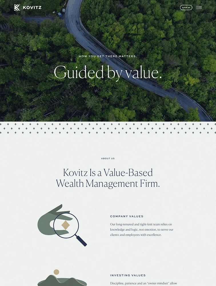 Kovitz website design - Lapa Ninja