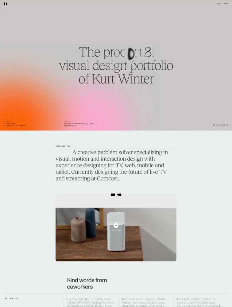 Kurt Winter website design - Lapa Ninja