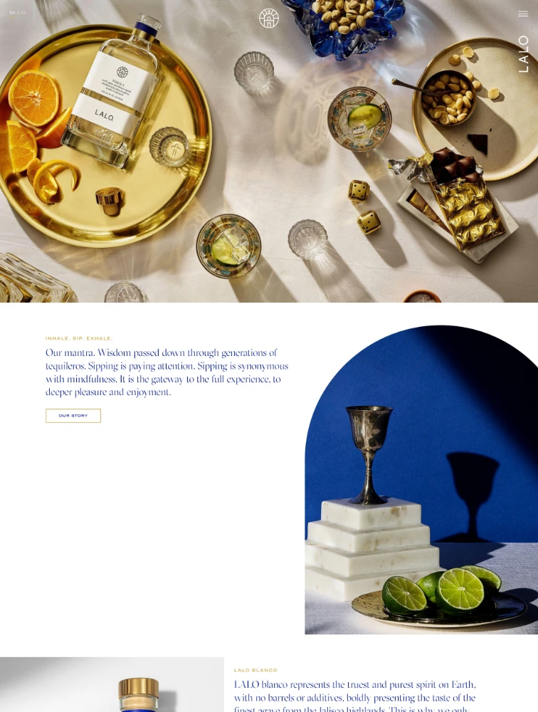 LALO Tequila website design - Lapa Ninja