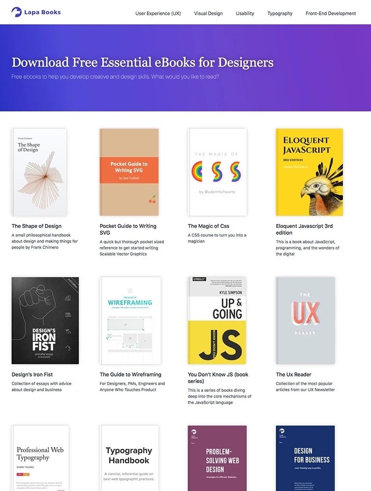 Lapa Books website design - Lapa Ninja