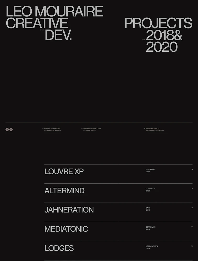 Léo Mouraire website design - Lapa Ninja