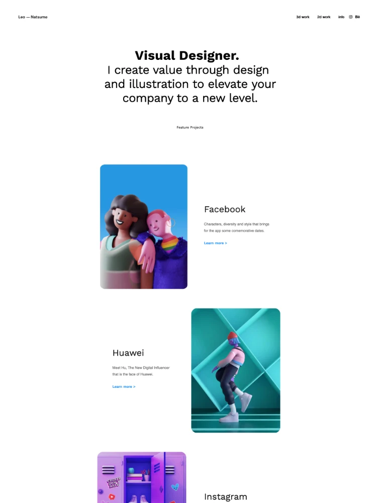 Leo Natsume website design - Lapa Ninja