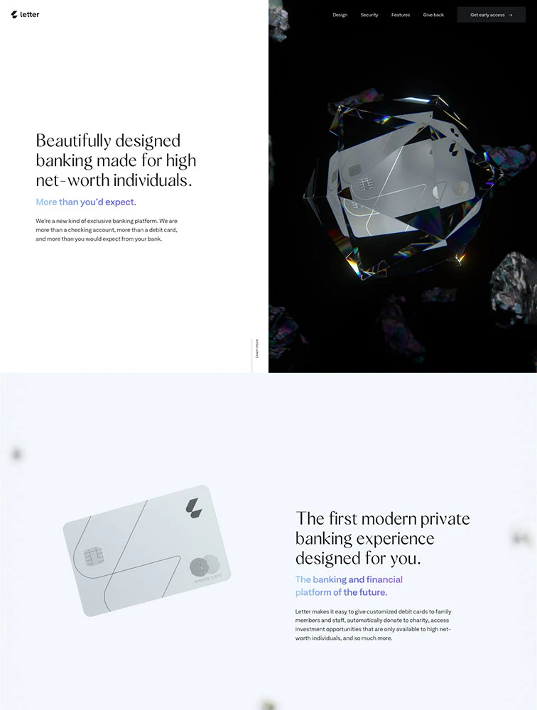 Letter website design - Lapa Ninja