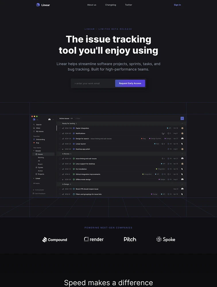 Linear website design - Lapa Ninja