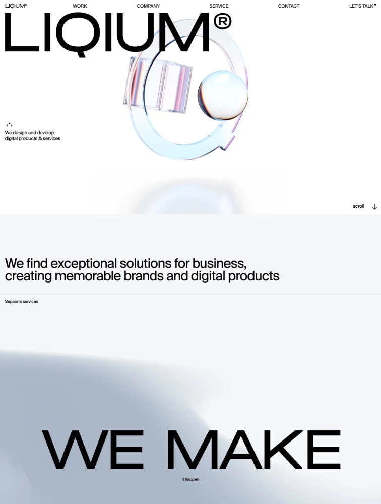 Liqium website design - Lapa Ninja