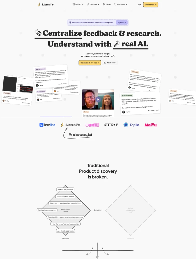 ListenUp! website design - Lapa Ninja
