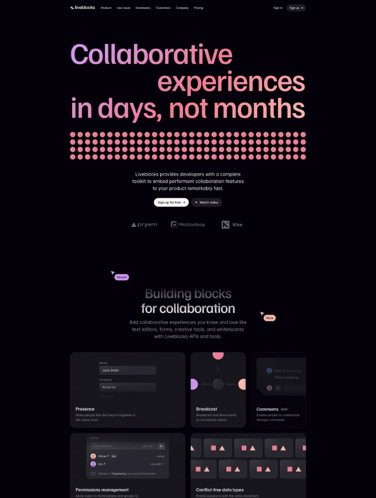 Liveblocks website design - Lapa Ninja