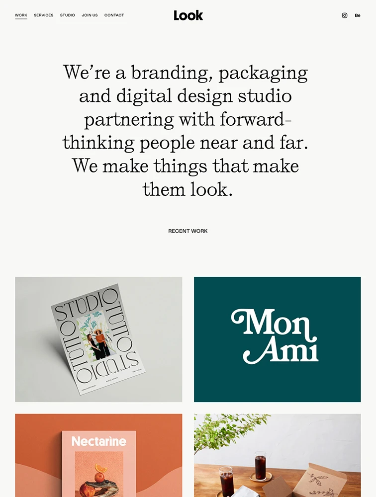 Look Look Studio website design - Lapa Ninja