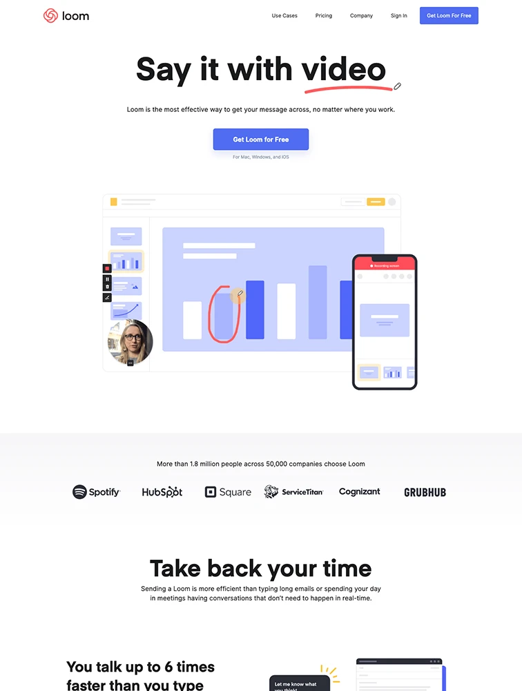 Loom website design - Lapa Ninja