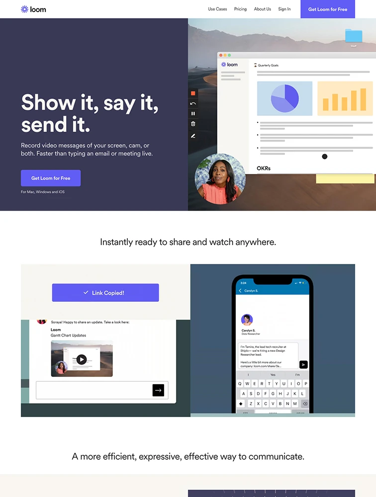 Loom website design - Lapa Ninja
