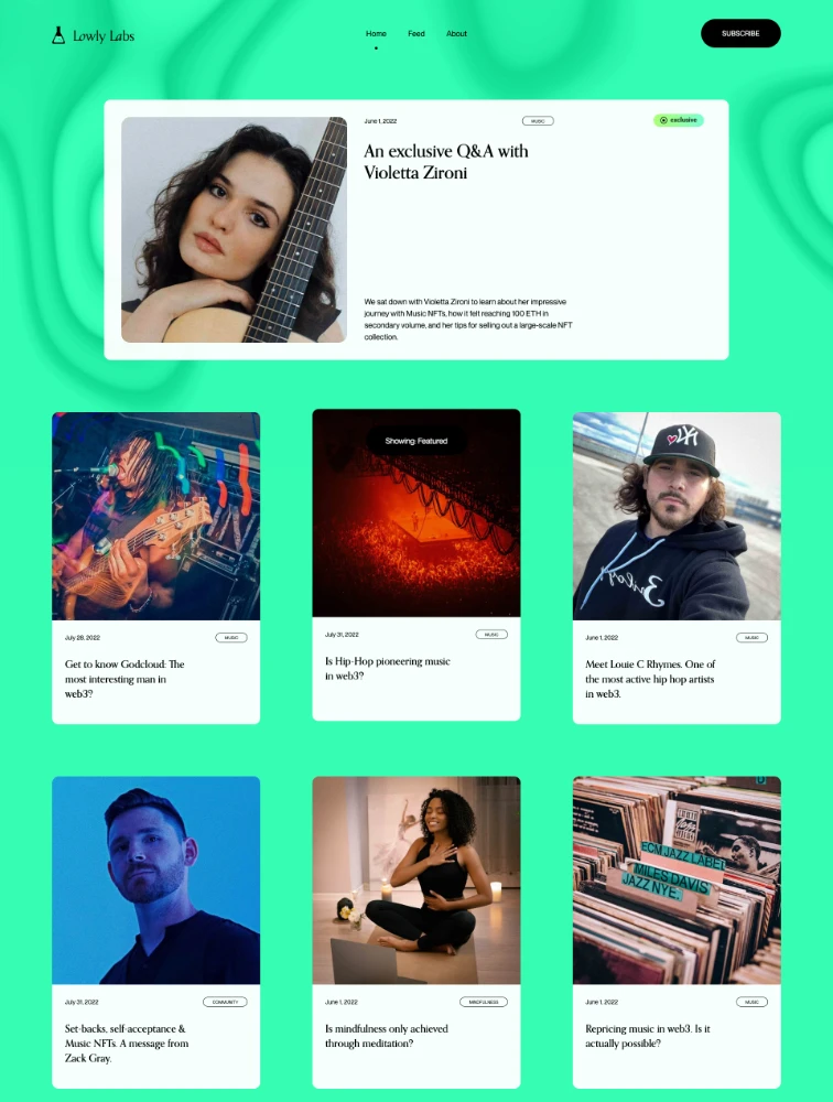 Lowly Labs website design - Lapa Ninja