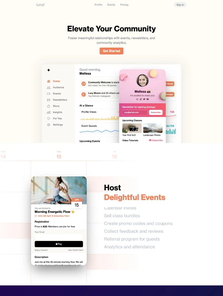 Luma website design - Lapa Ninja